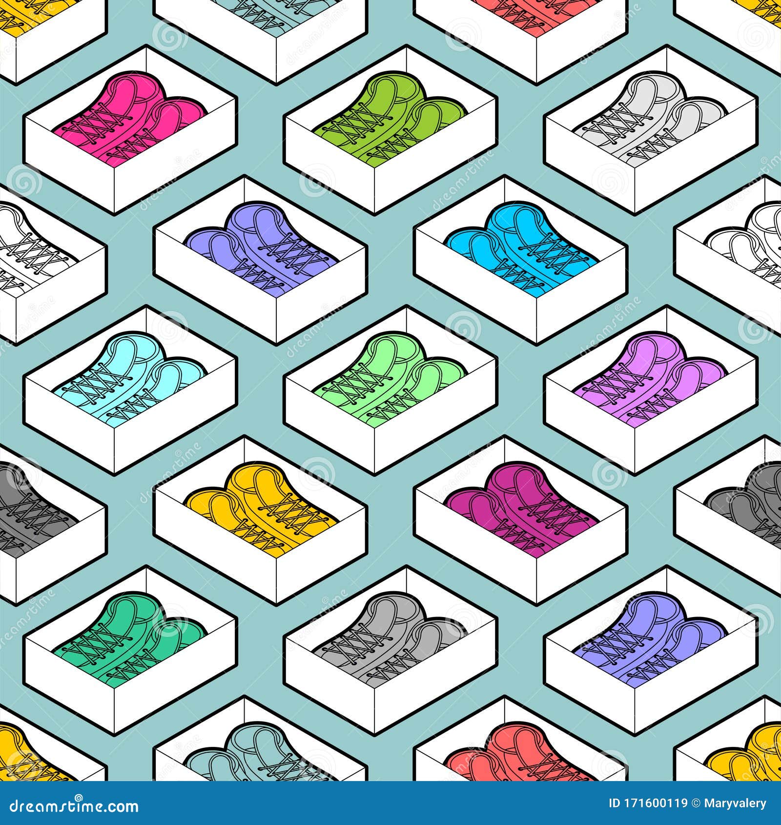 Seamless Shoes Pattern Cartoon Vector | CartoonDealer.com #51519189