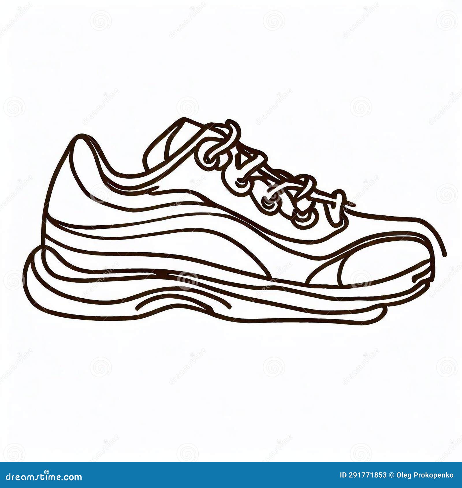 Sneakers Contour Drawing Color Game Stock Illustration - Illustration ...