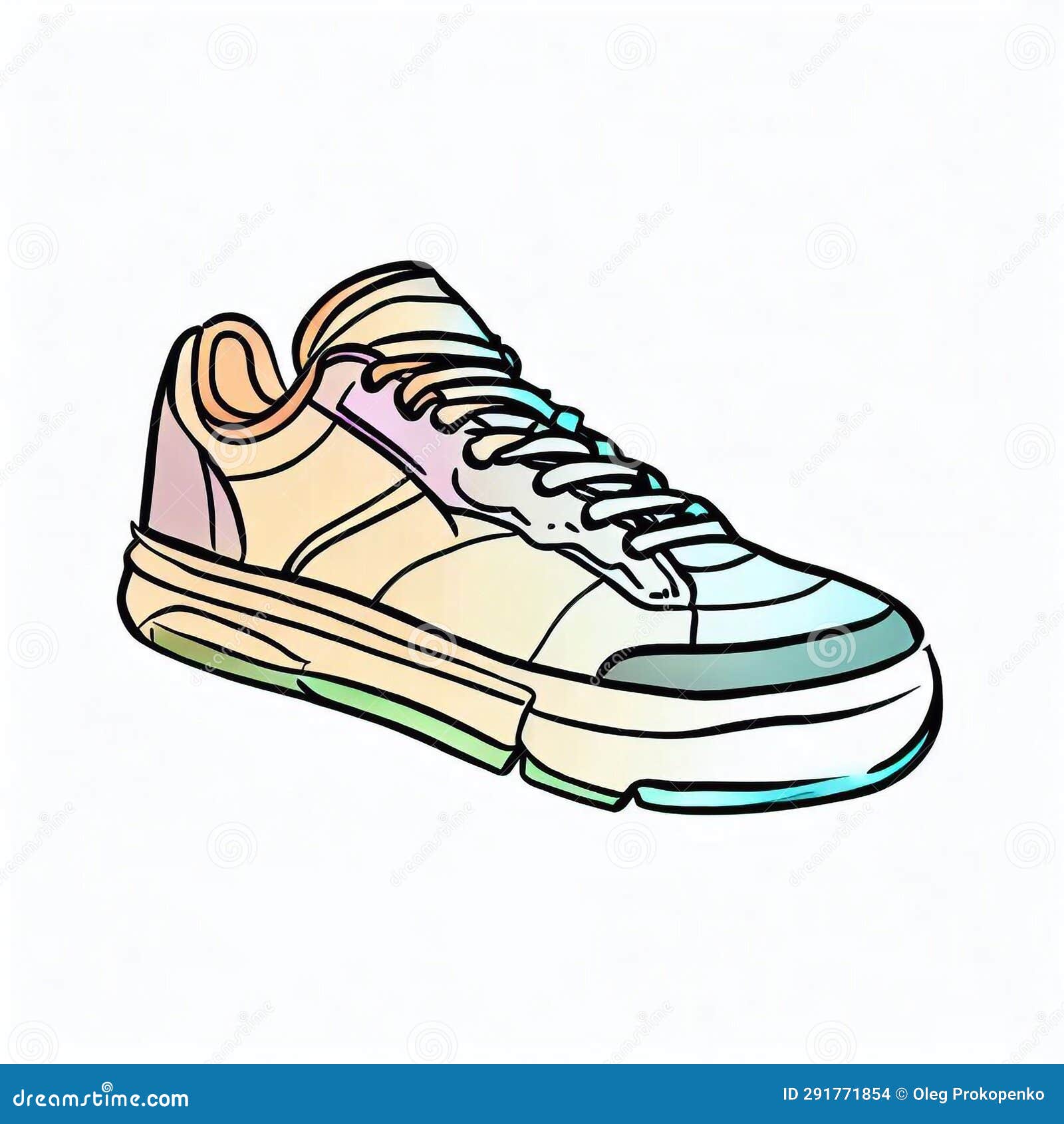 Sneakers Contour Drawing Color Game Stock Illustration - Illustration ...