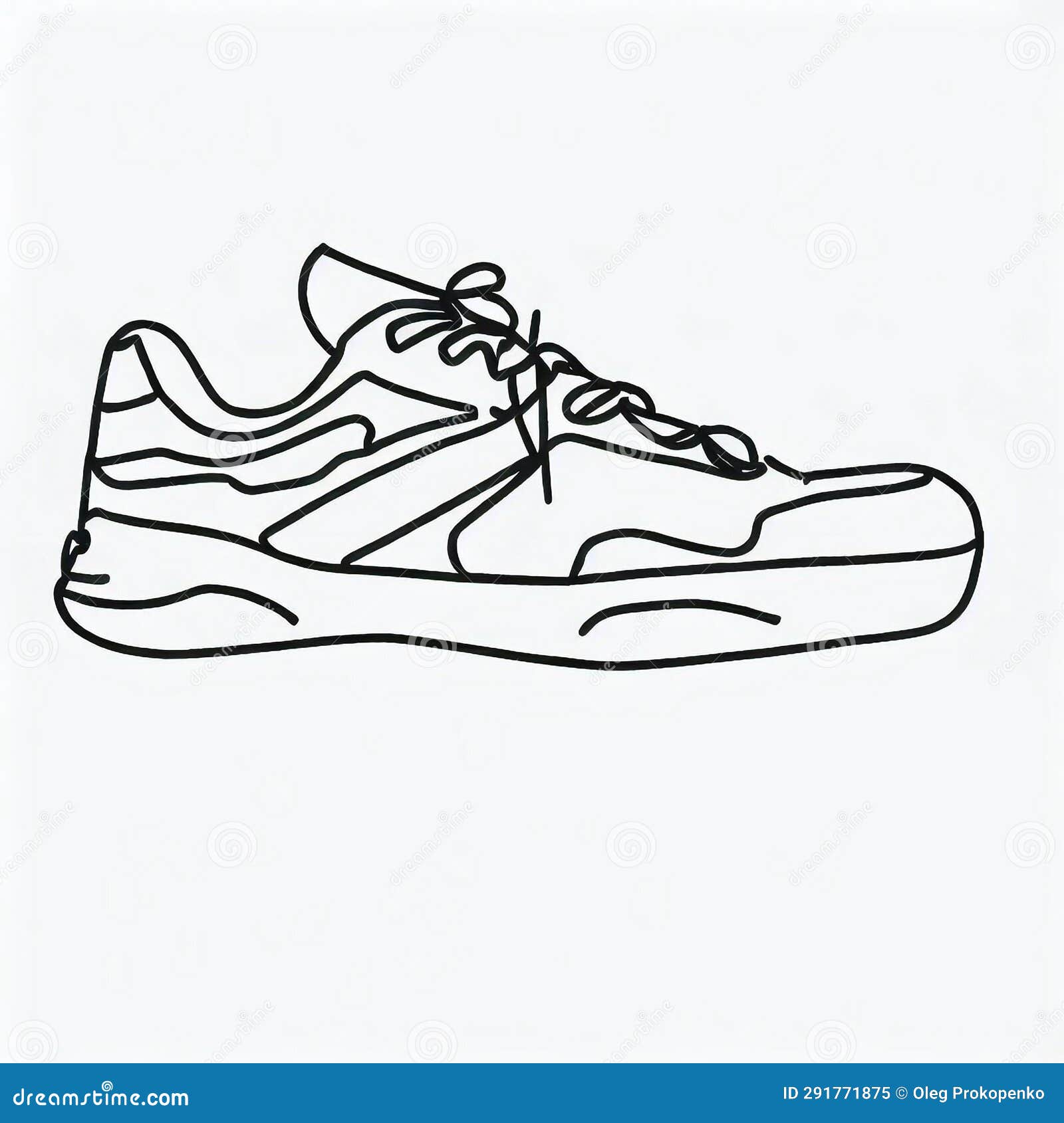 Sneakers Contour Drawing Color Game Stock Illustration - Illustration ...