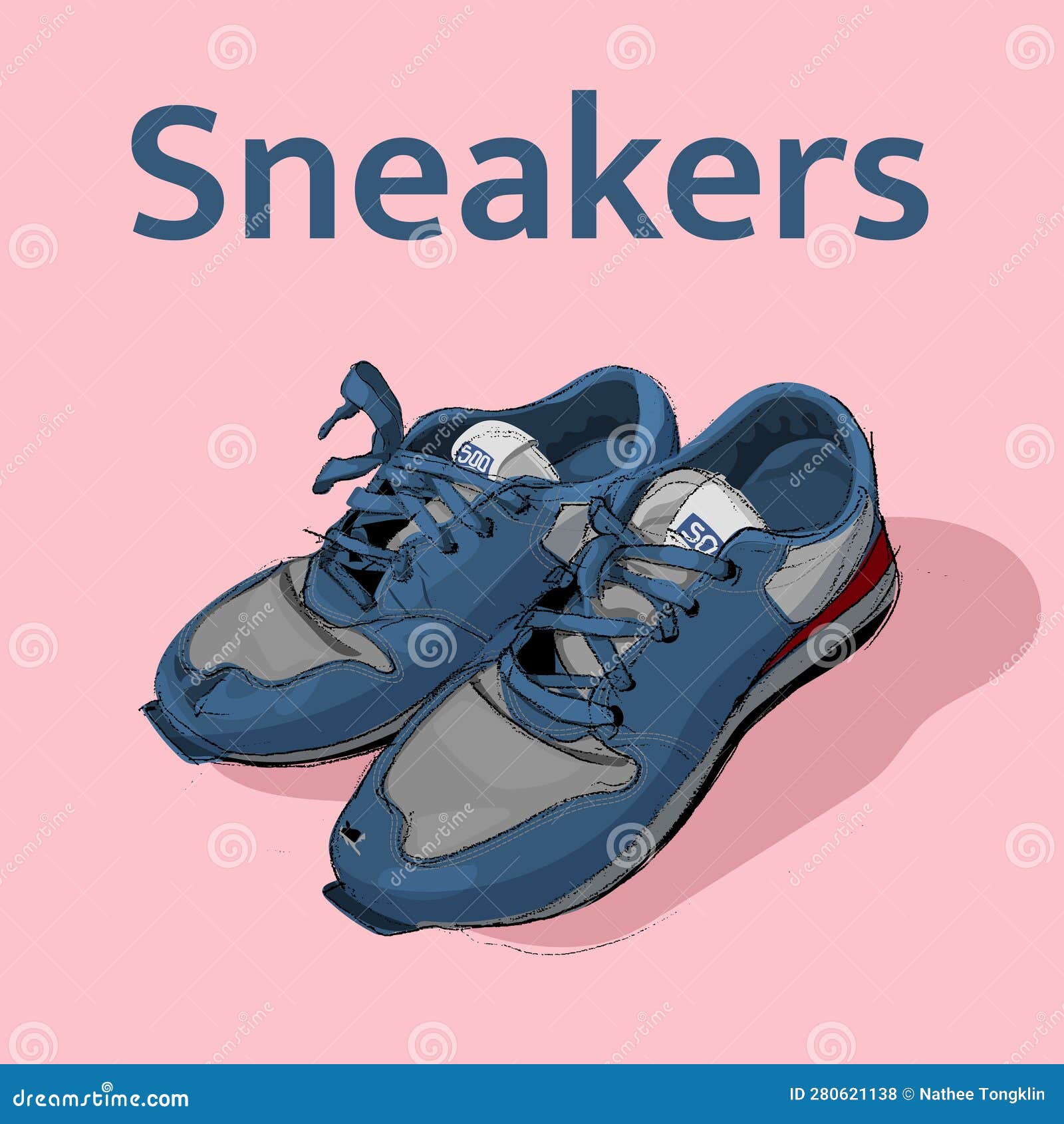 Sneakers drawing sketch stock illustration. Illustration of drawing ...