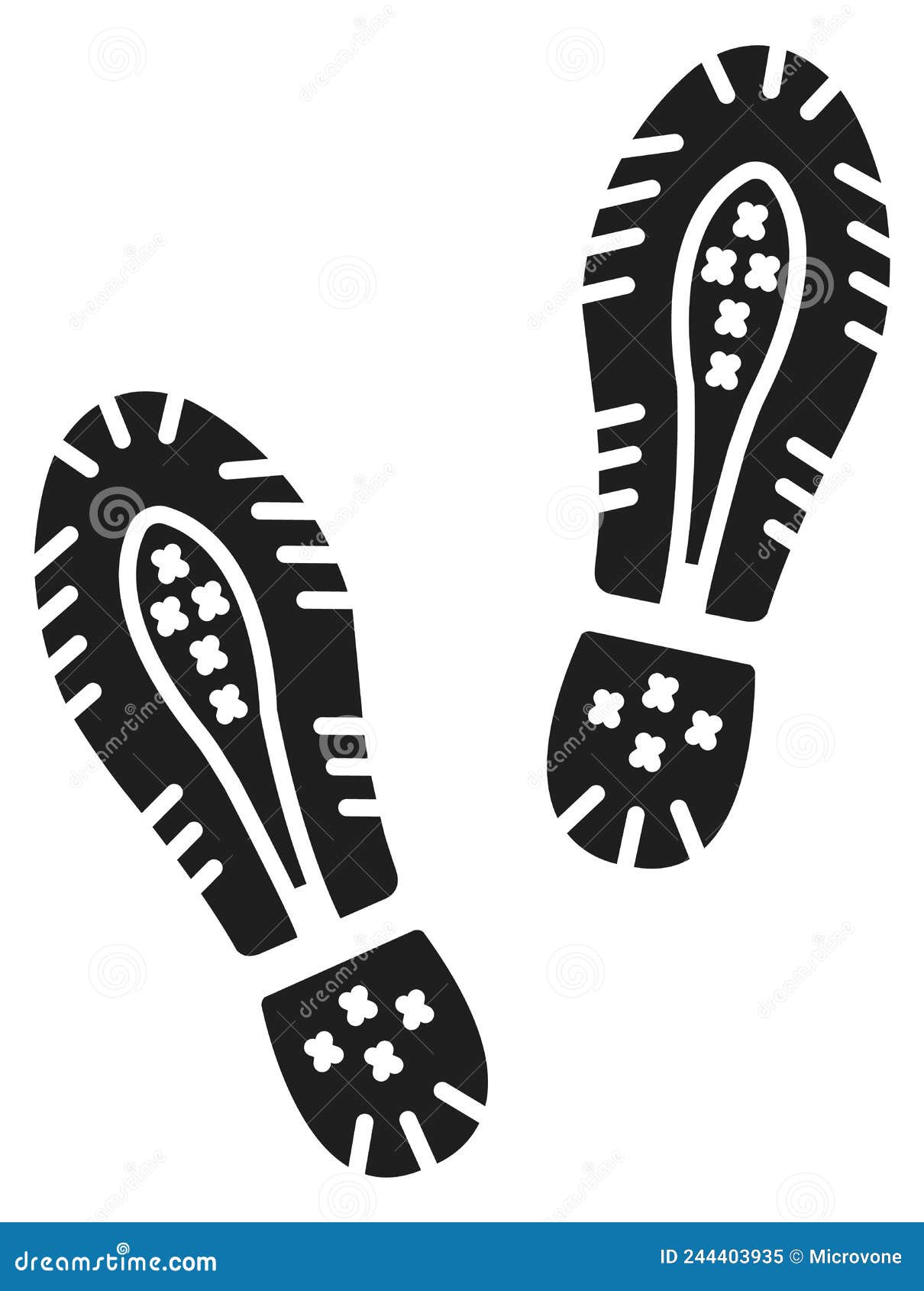 Pair Footprints Human Shoes Silhouette. Shoe Soles Print. Vector Footstep Icon, Isolated ...