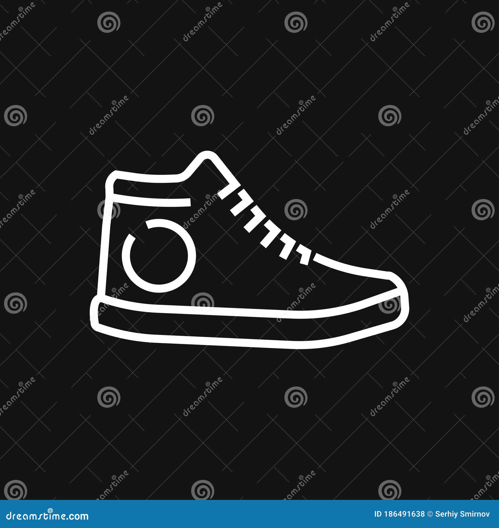 Sneakers Vector Icon, Shoes Symbol Isolated on Background Stock Photo ...