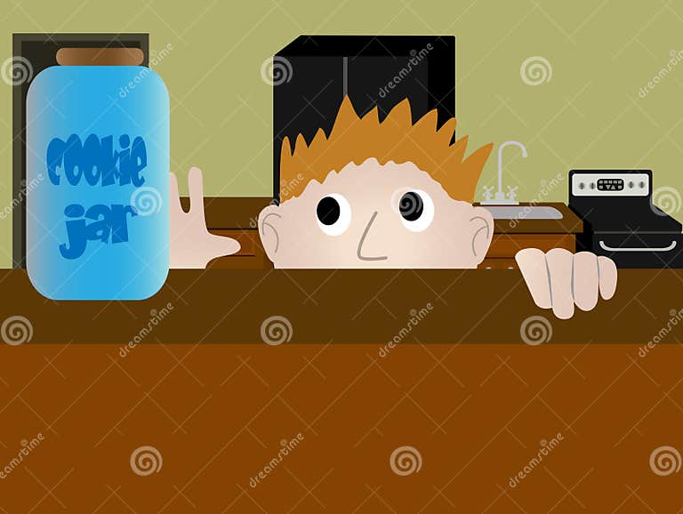 Sneaking a cookie stock vector. Illustration of kitchen - 5141500