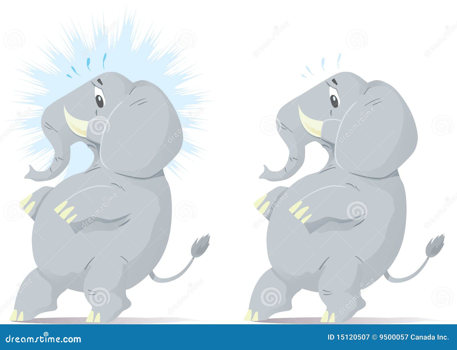 Sneaking, Nervous Elephant. Stock Vector - Illustration of huge, ivory ...