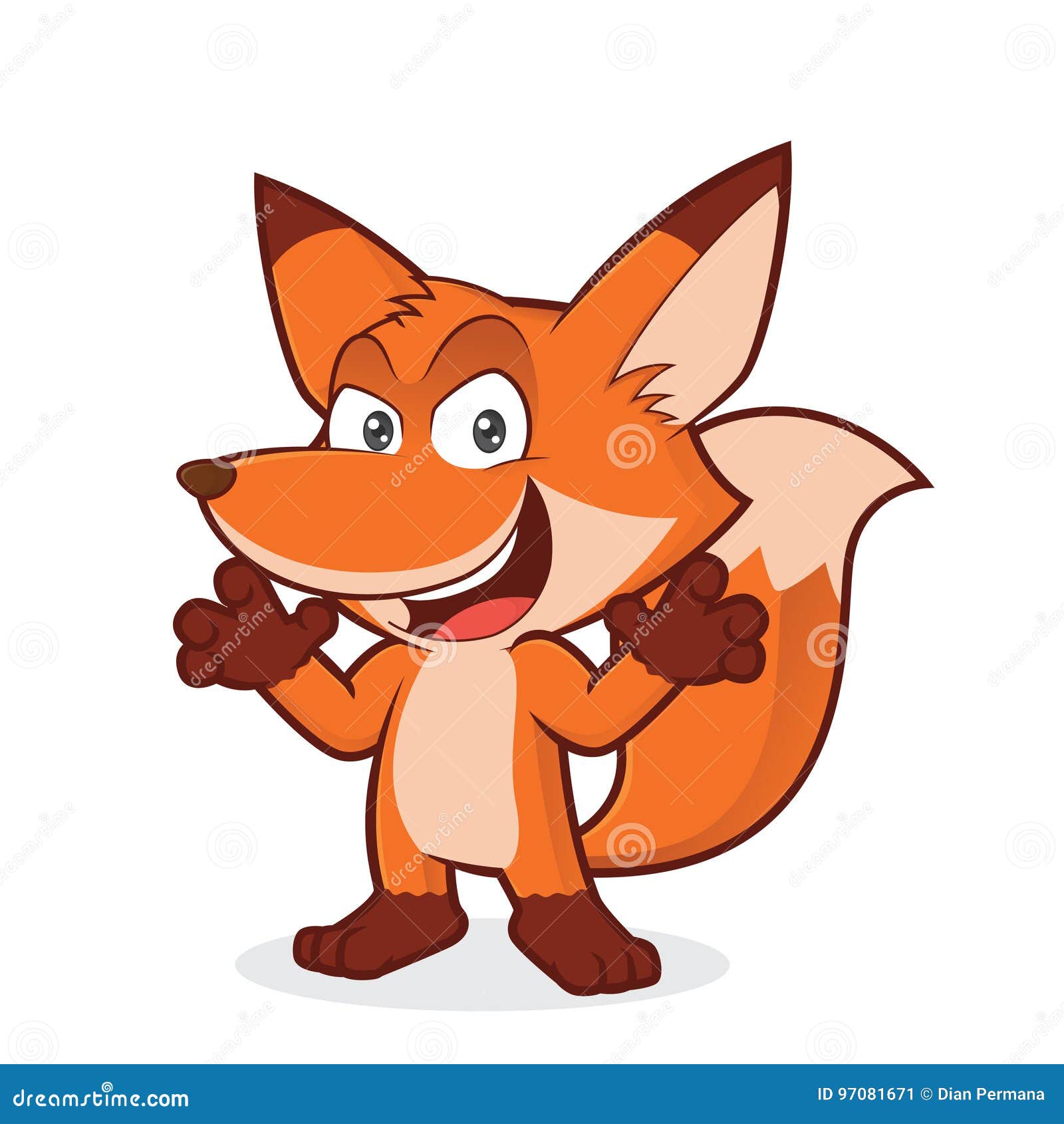 Sneaky fox stock vector. Illustration of clipart, mammal - 97081671