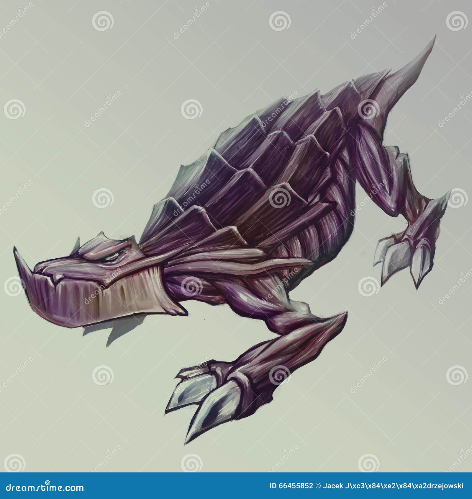 Sneaky Mythical Reptile Concept Art Stock Illustration - Illustration ...