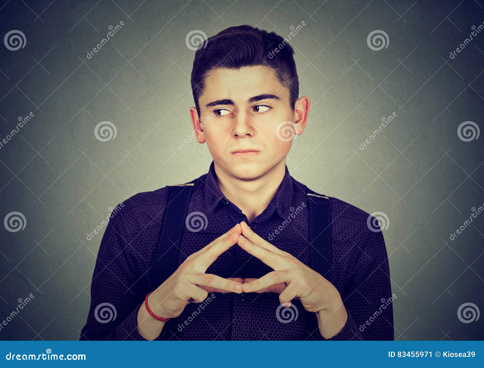 Sneaky Scheming Offended Young Man Plotting Something Stock Image ...