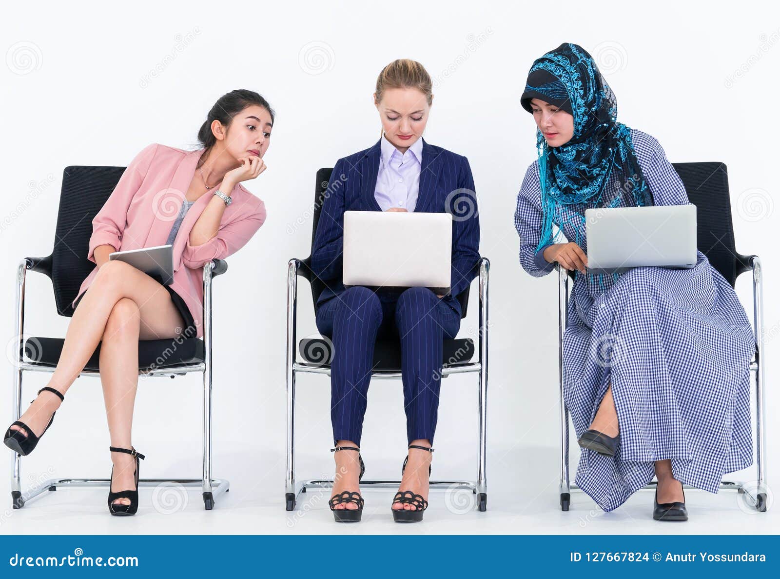 Two Women is Copying Co Worker Work and Idea Stock Photo - Image of ...