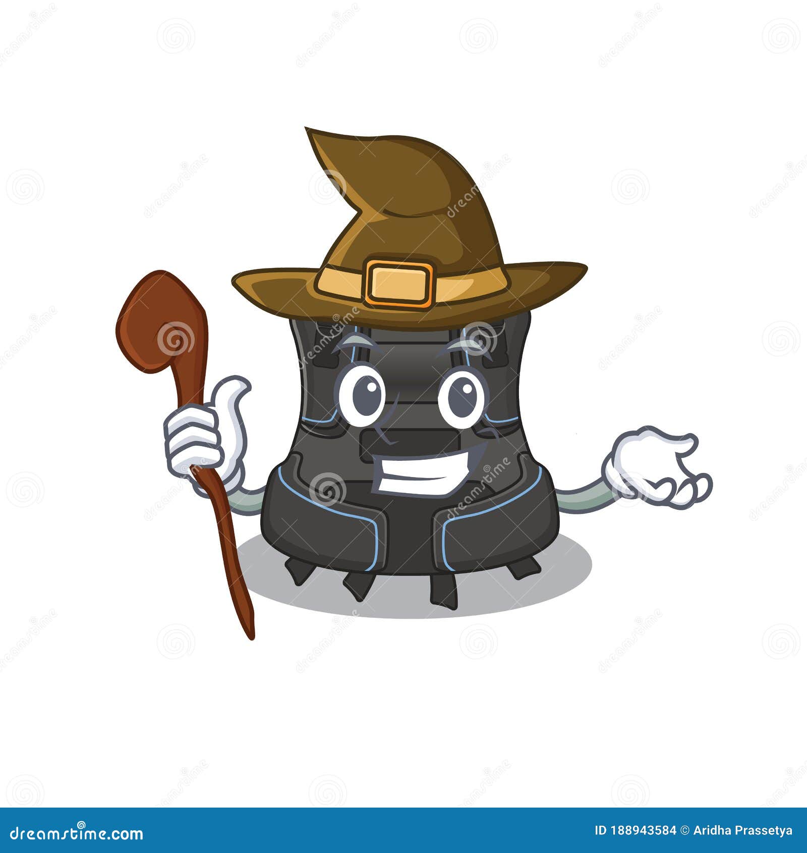 Sneaky Witch Scuba Buoyancy Compensator Cartoon Character Design Vector ...
