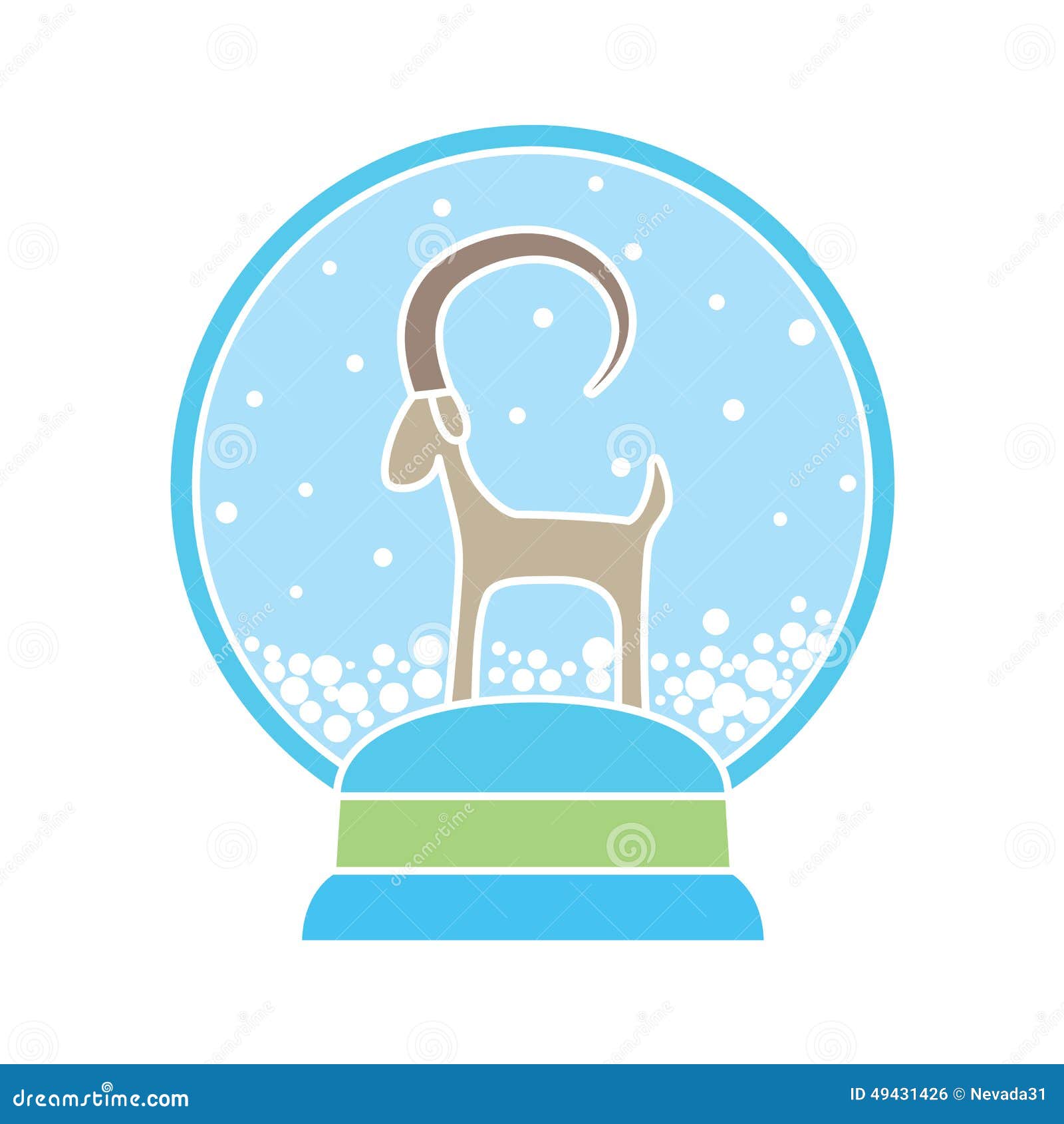 Sneeuwbal Met Geit - Symbool Van 2015 Stock Illustratie - Illustration ...