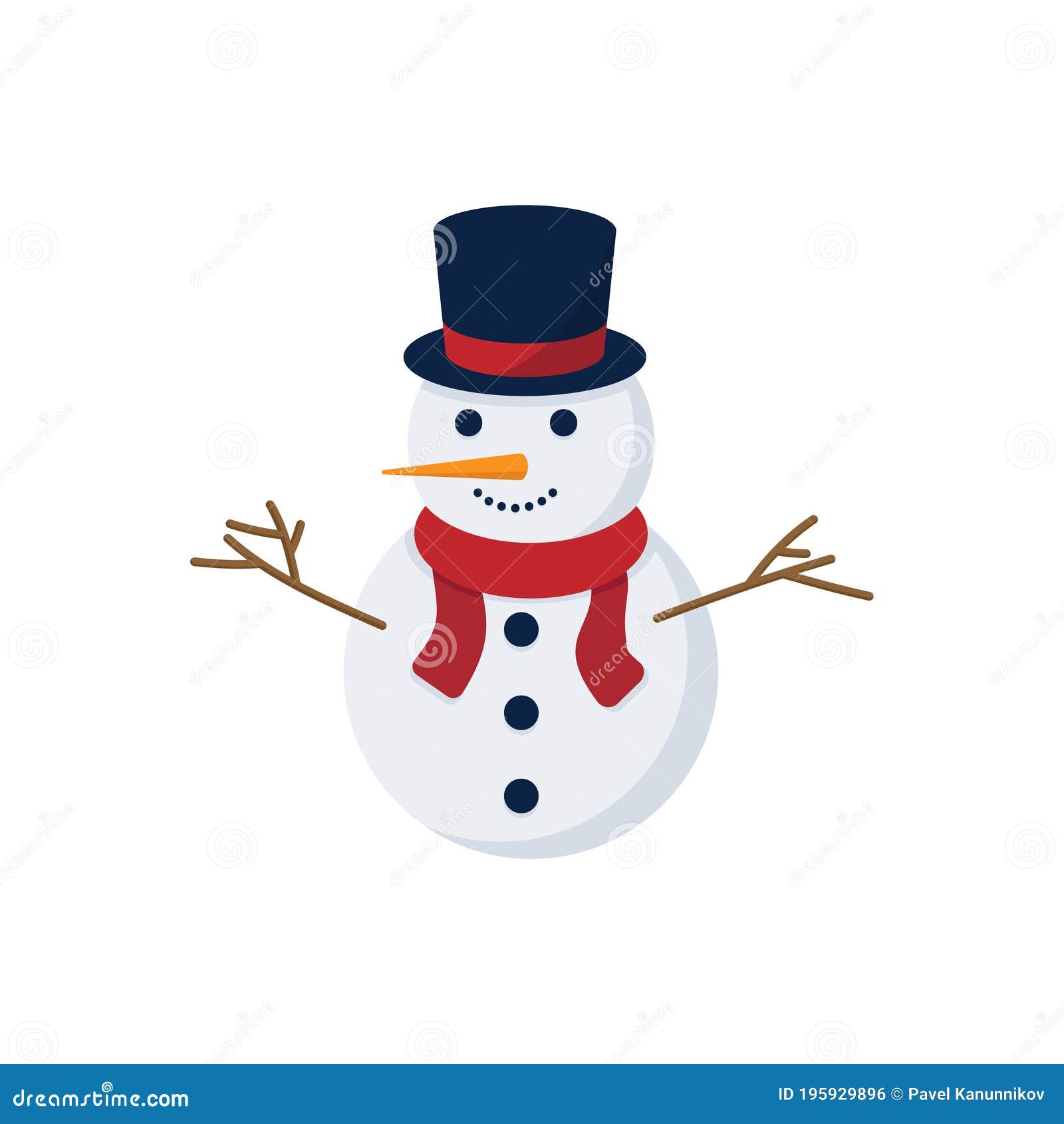 Sneeuwpop Geïsoleerd Op Witte Achtergrond. Vectorillustratie Stock Illustratie - Illustration of ...