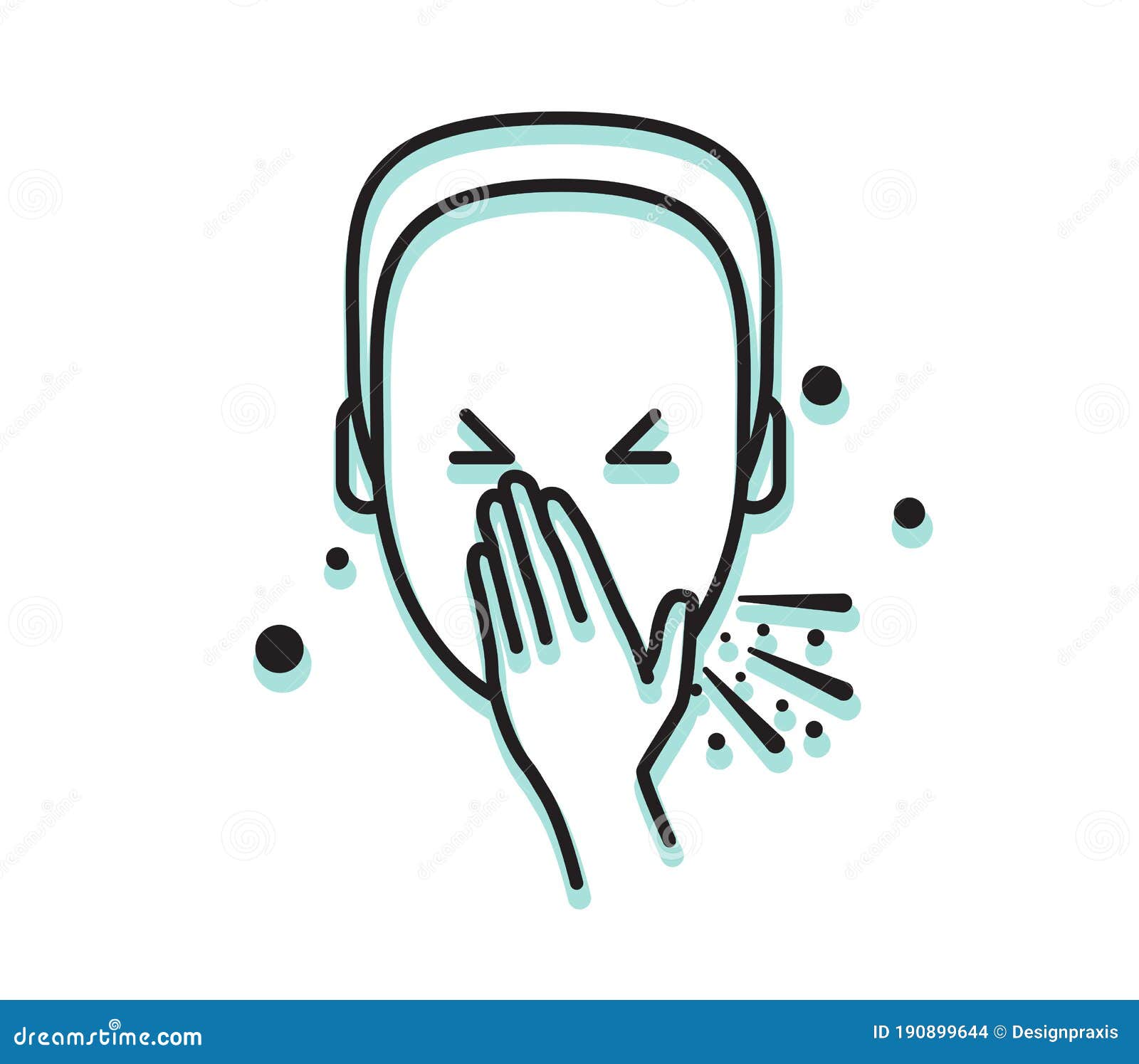 Sneeze - Common Cold and Flu - Icon Stock Vector - Illustration of sign ...