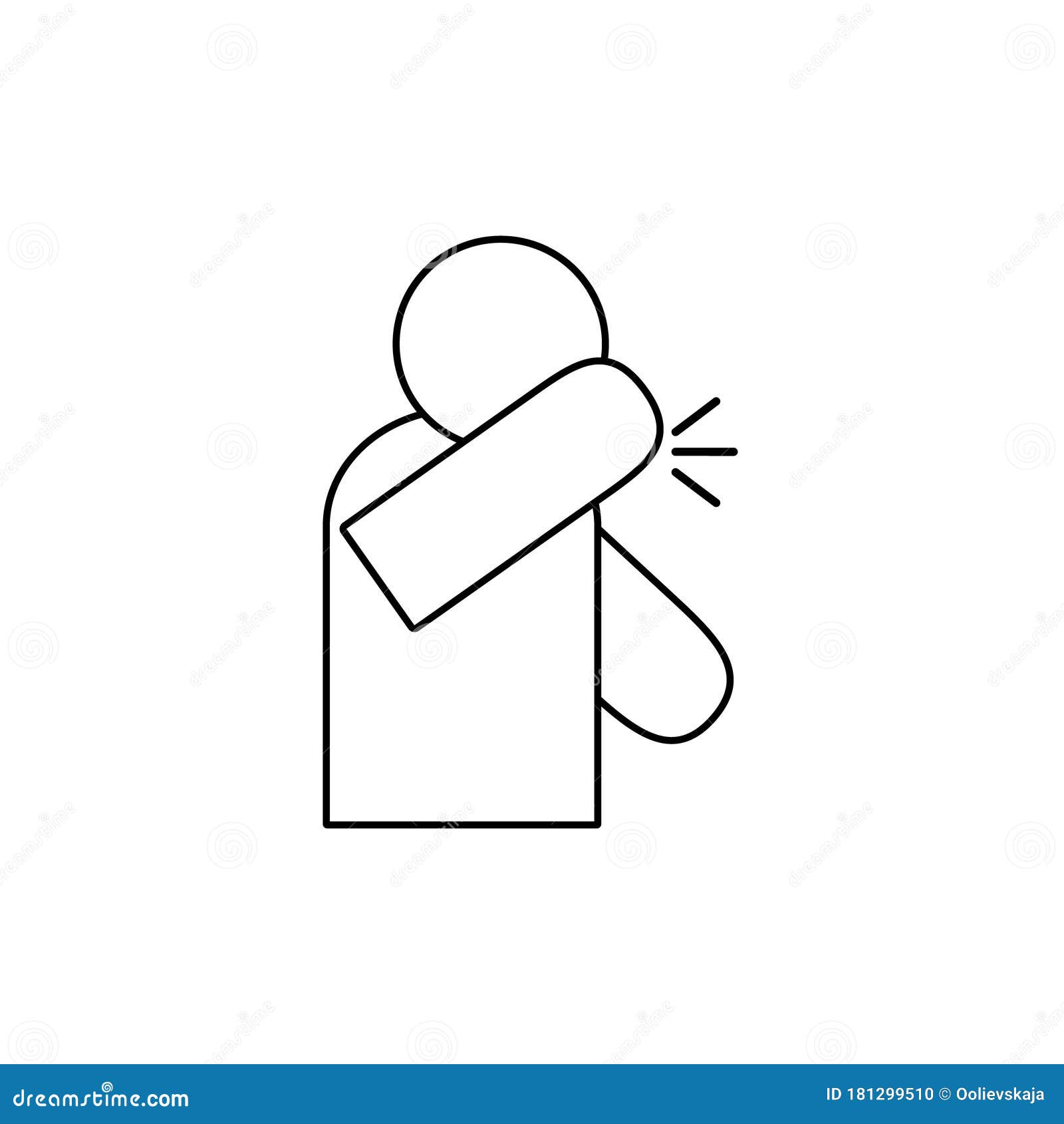 Sneeze into Elbow - Infographic, Icon. Vector Icon. Warning Prohibition ...
