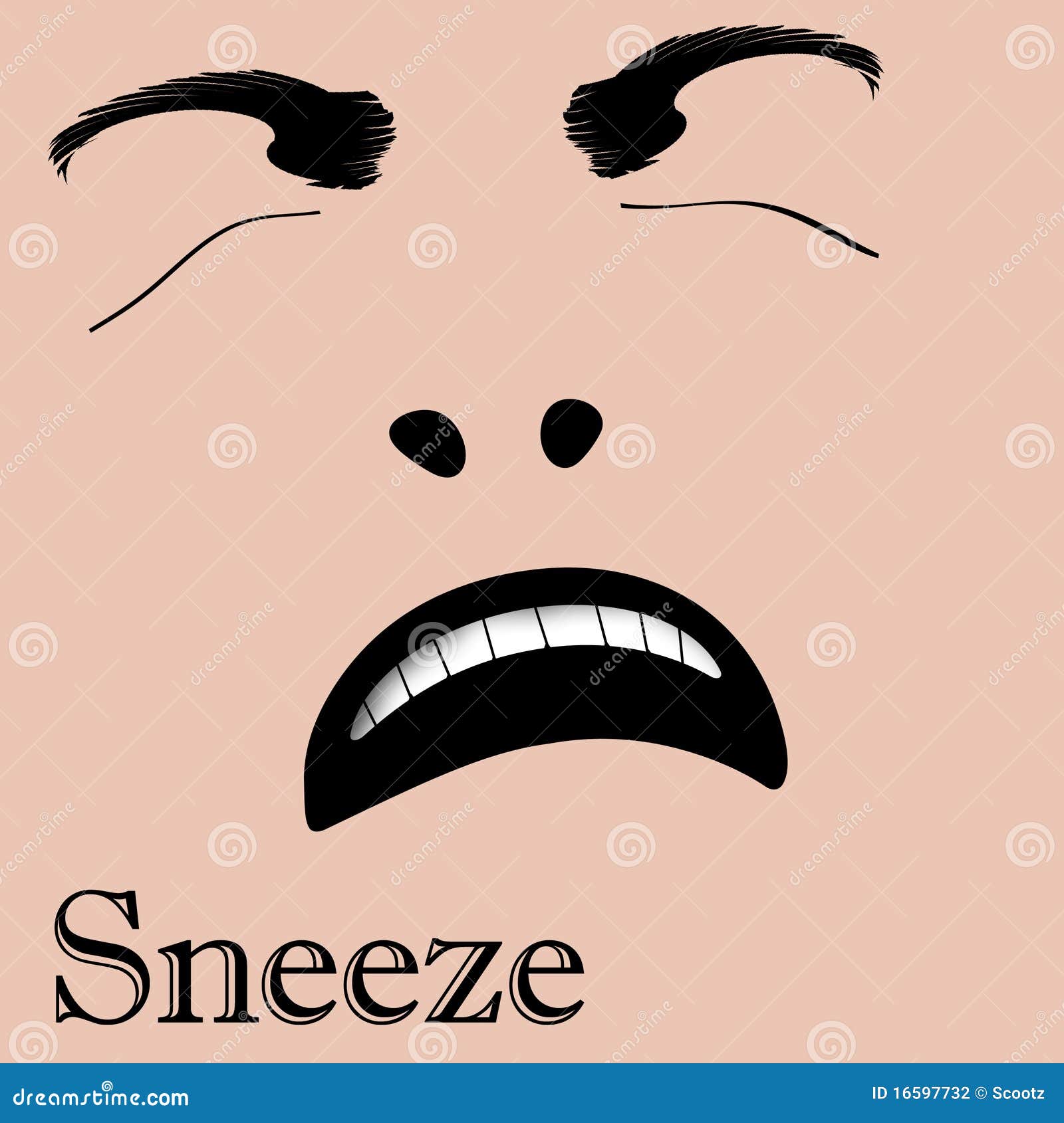 Sneeze face stock illustration. Illustration of face - 16597732
