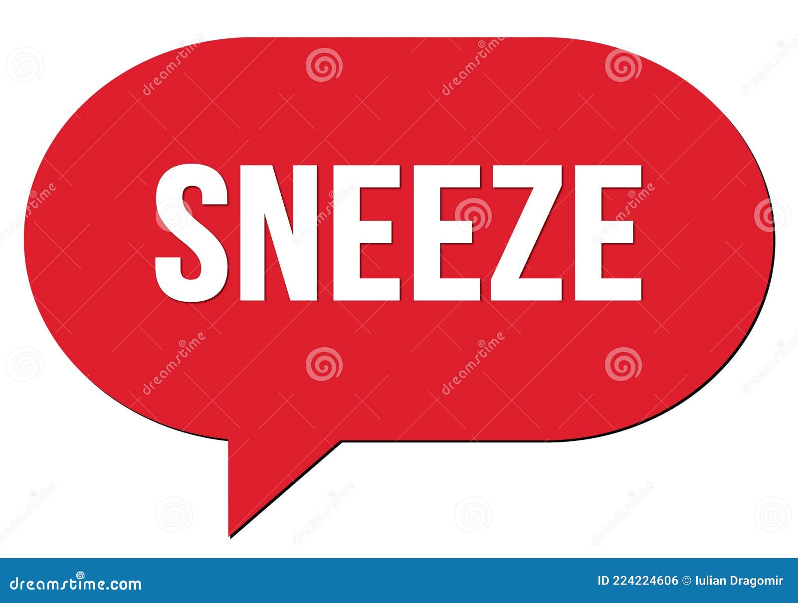 SNEEZE Text Written in a Red Speech Bubble Stock Illustration ...