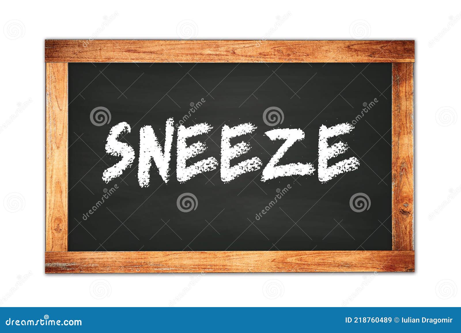 SNEEZE Text Written on Wooden Frame School Blackboard Stock ...