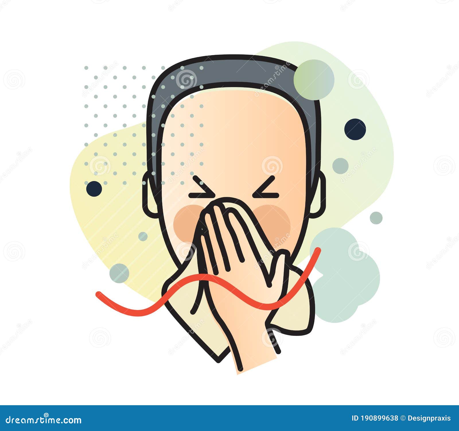Sneeze - Use Tissue while Sneezing - Icon Stock Vector - Illustration ...