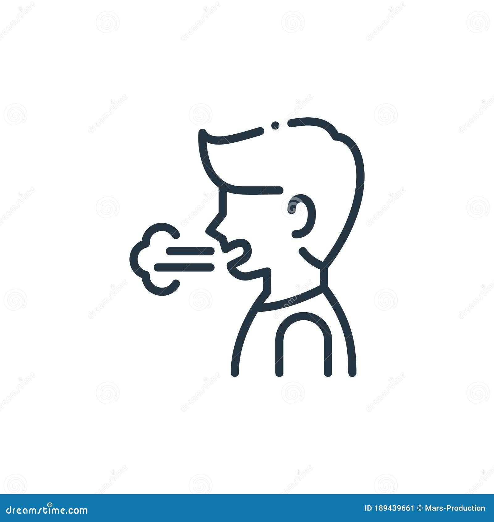 Sneeze Vector Icon Isolated on White Background. Outline, Thin Line ...