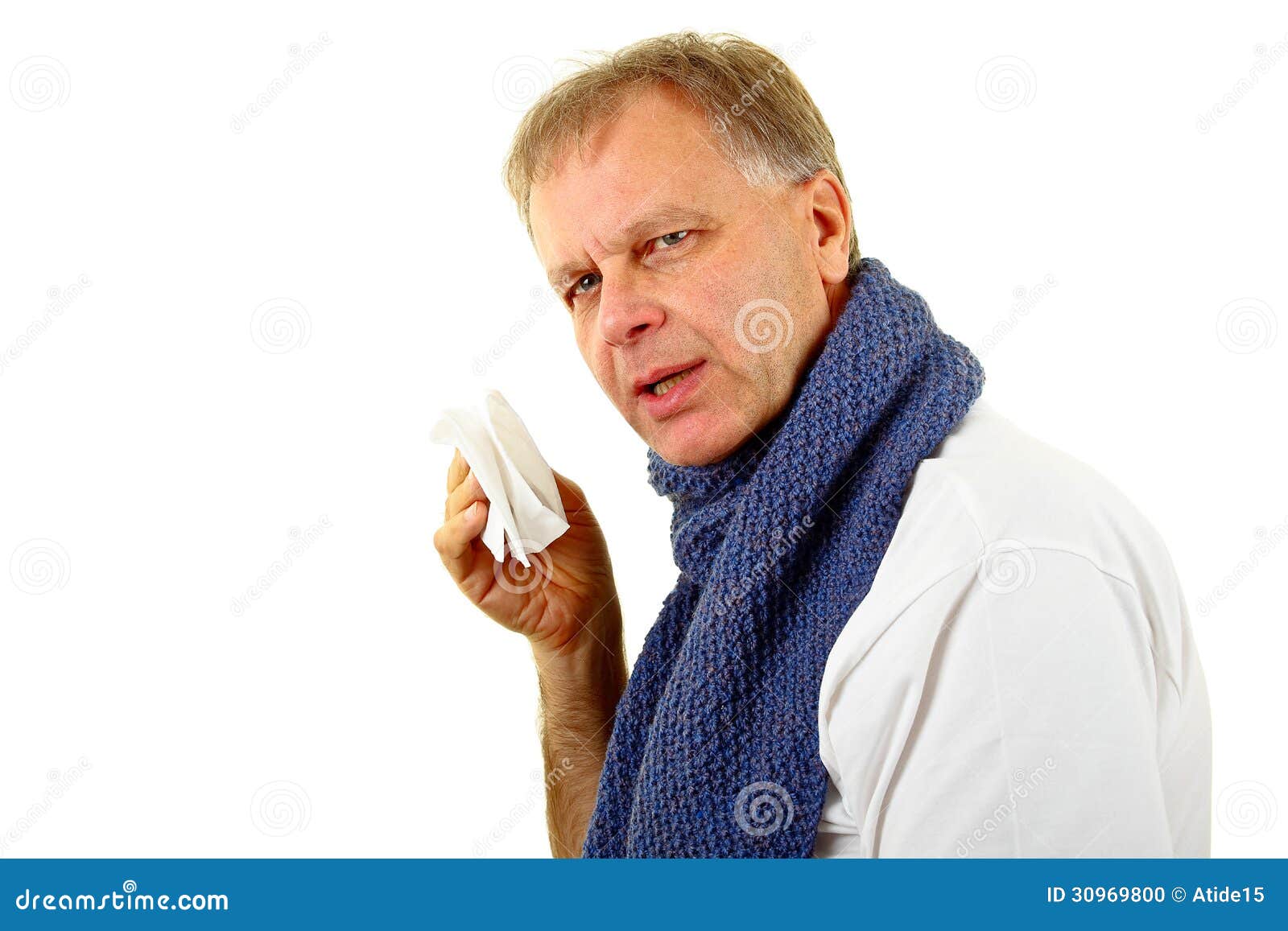 Sneezing man stock photo. Image of caucasian, allergic - 30969800