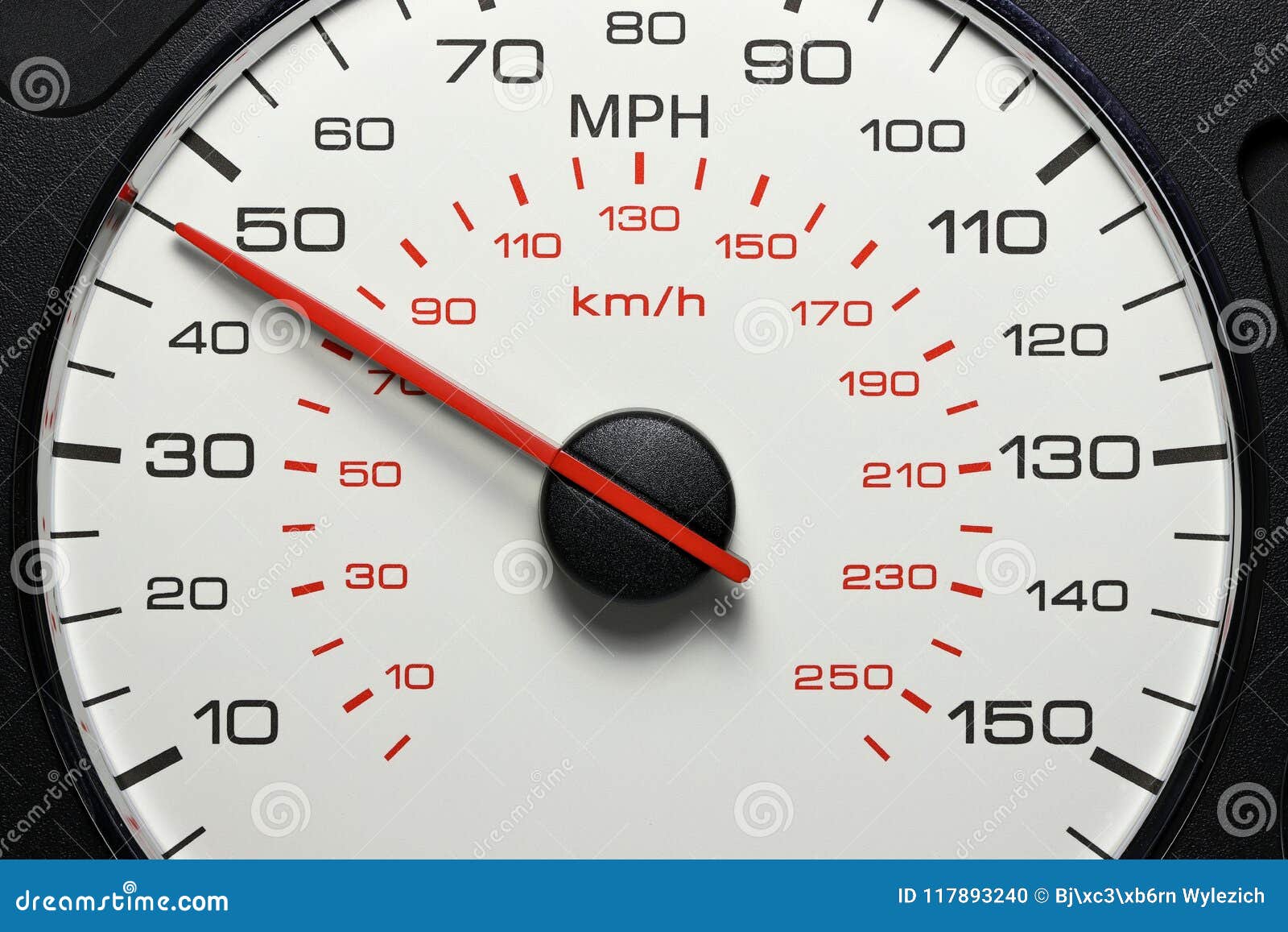 Snelheidsmeter bij 45 MPU stock foto. Image of motor - 117893240