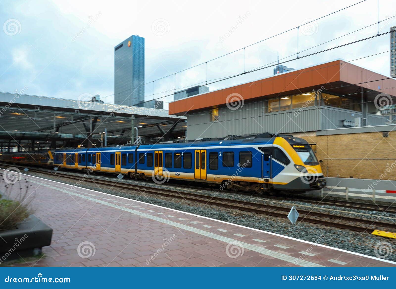 SNG Sprinter Along Platform At Station Schiphol Airport In Amsterdam ...