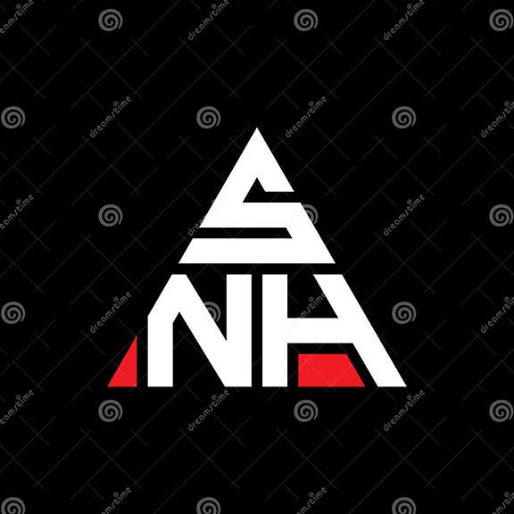 SNH Triangle Letter Logo Design with Triangle Shape. SNH Triangle Logo ...