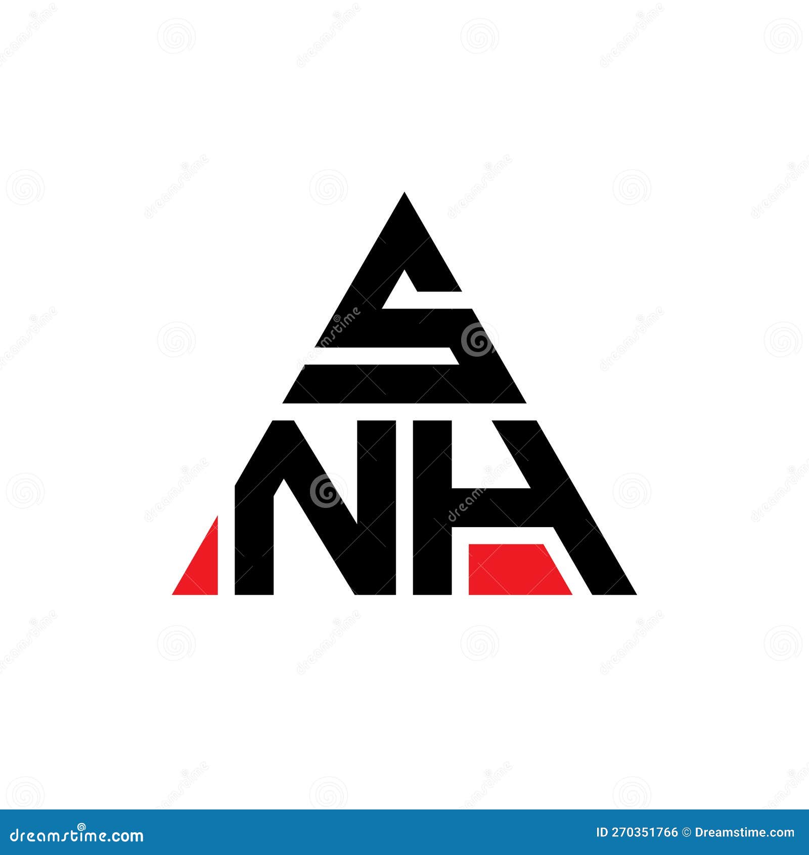 SNH Triangle Letter Logo Design with Triangle Shape. SNH Triangle Logo ...