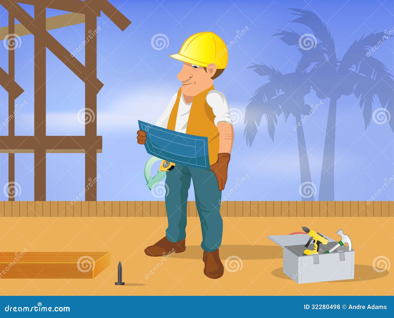 Snickare med ritningen vektor illustrationer. Illustration av säkerhet ...