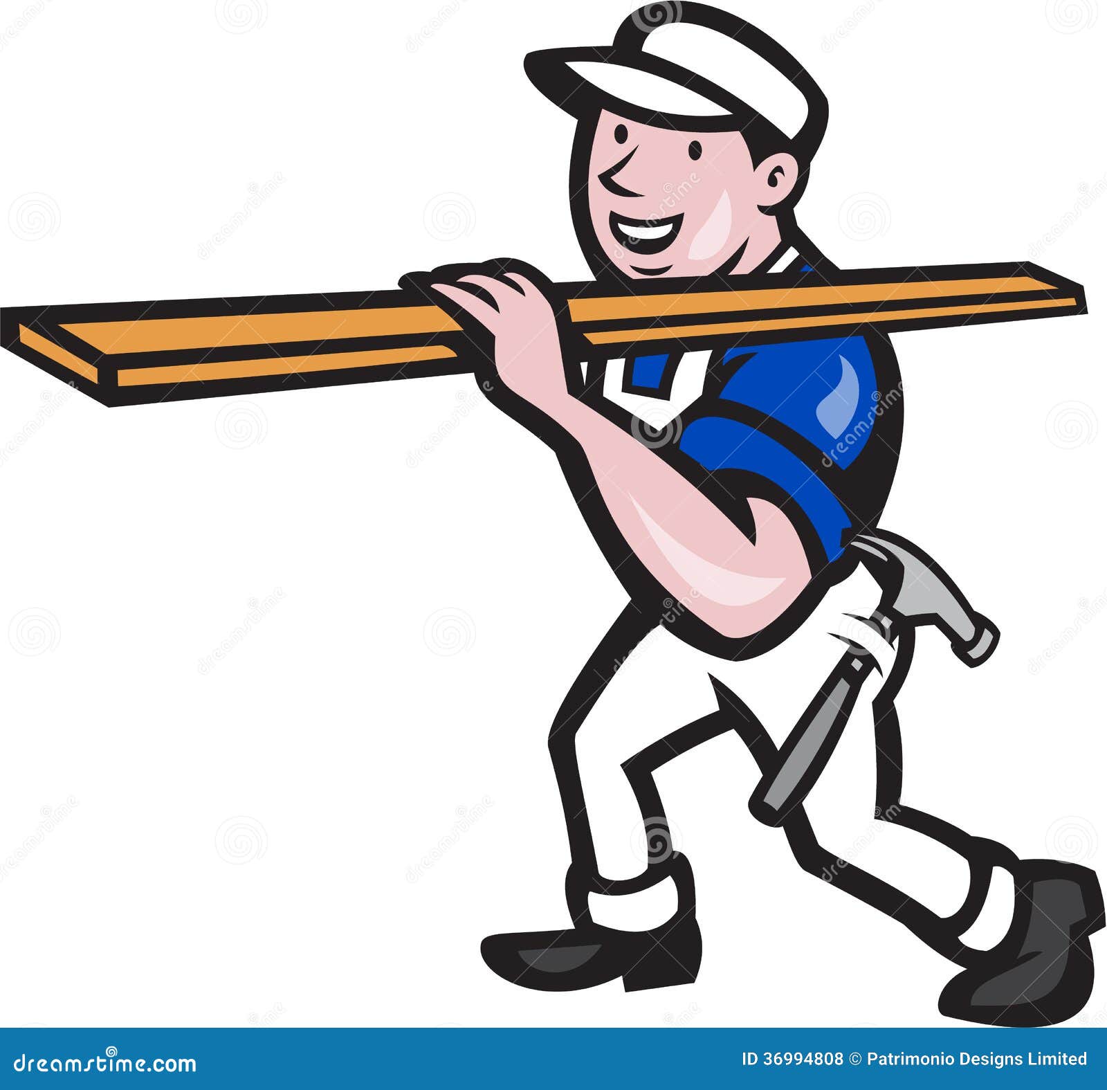 SnickareWorker Carrying Timber Tecknad Film Vektor Illustrationer ...