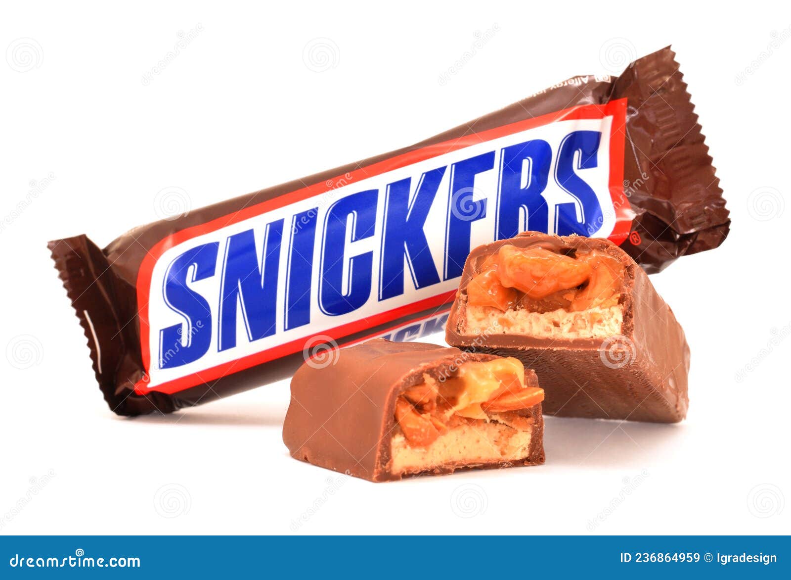 Snickers Chocolate Bar Wrapping Lies With Empty Red Coca Cola And ...