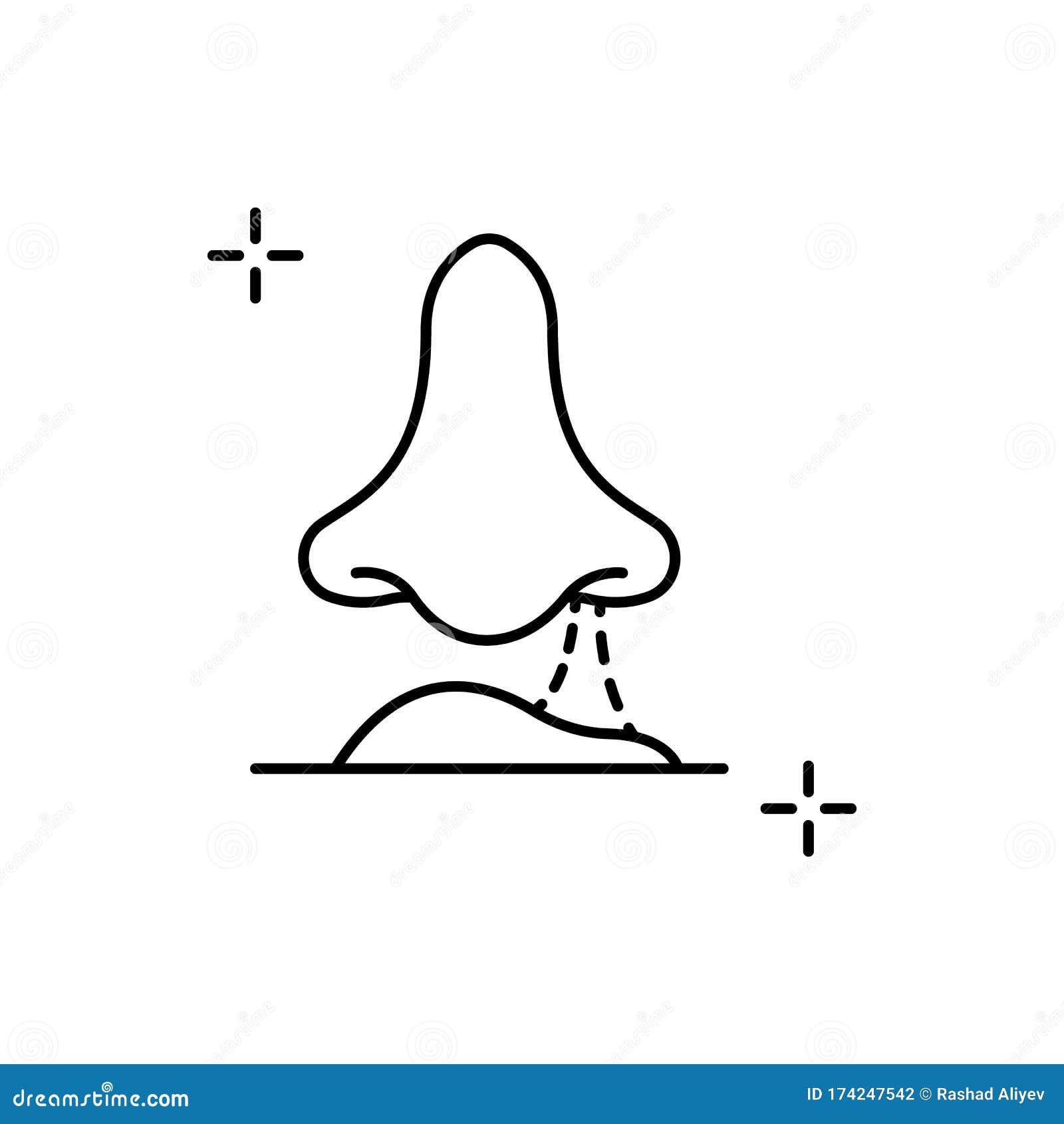 Sniff Nose. Sense Of Smell, Human Breath And Smelling. Inhale Air And ...