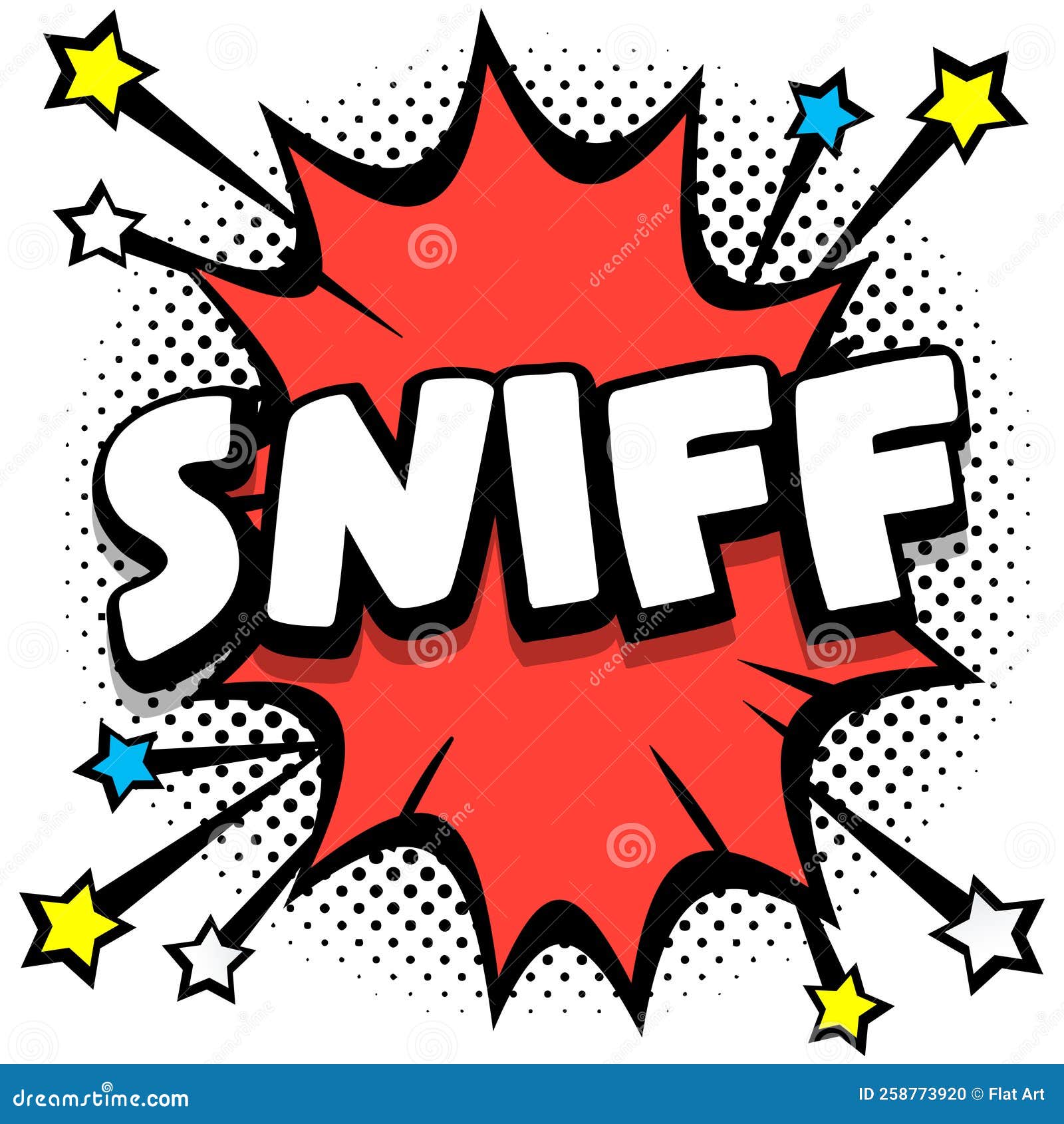 Sniff Pop Art Comic Speech Bubbles Book Sound Effects Stock Vector ...
