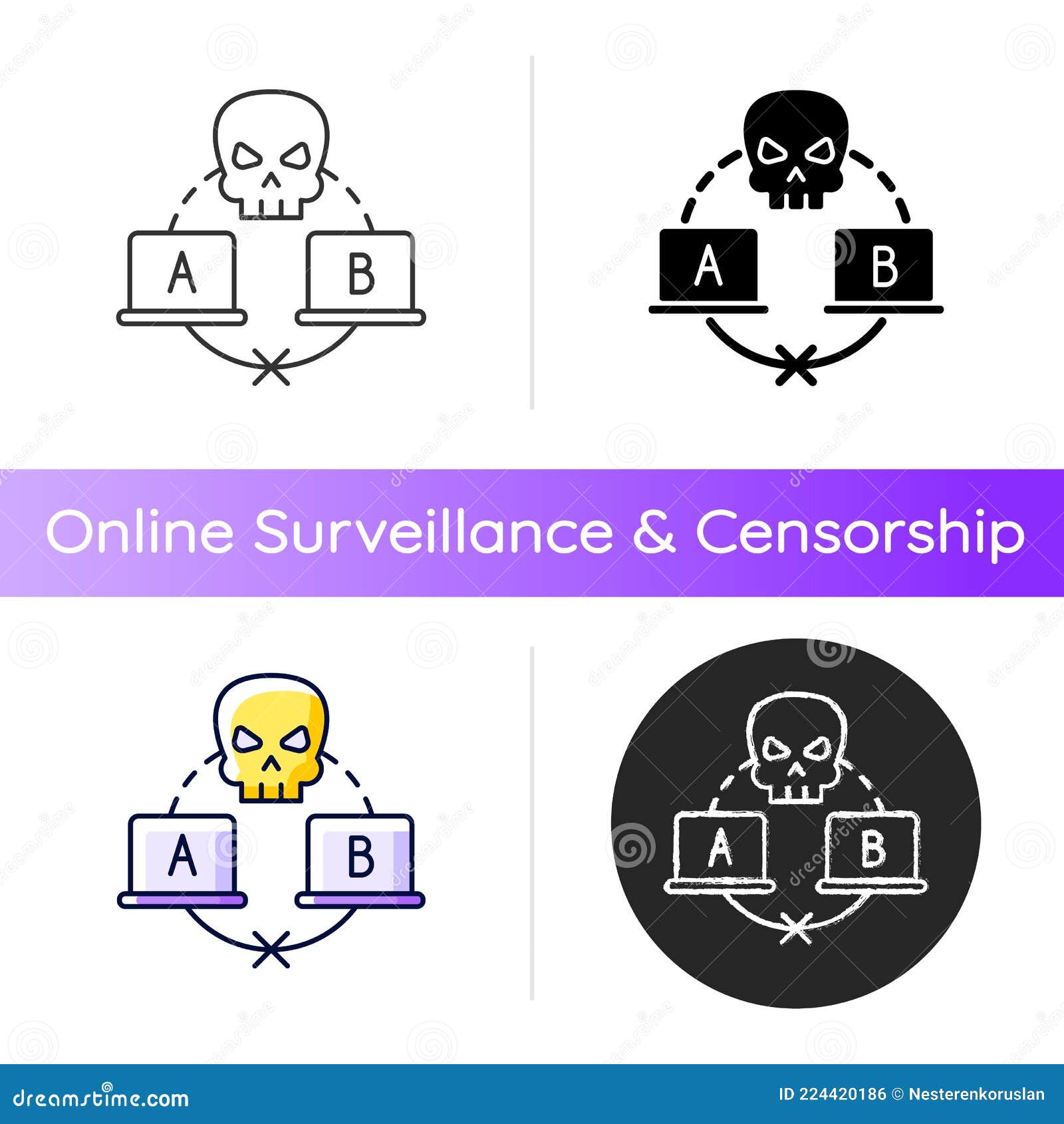 Sniffing attack icon stock vector. Illustration of color - 224420186