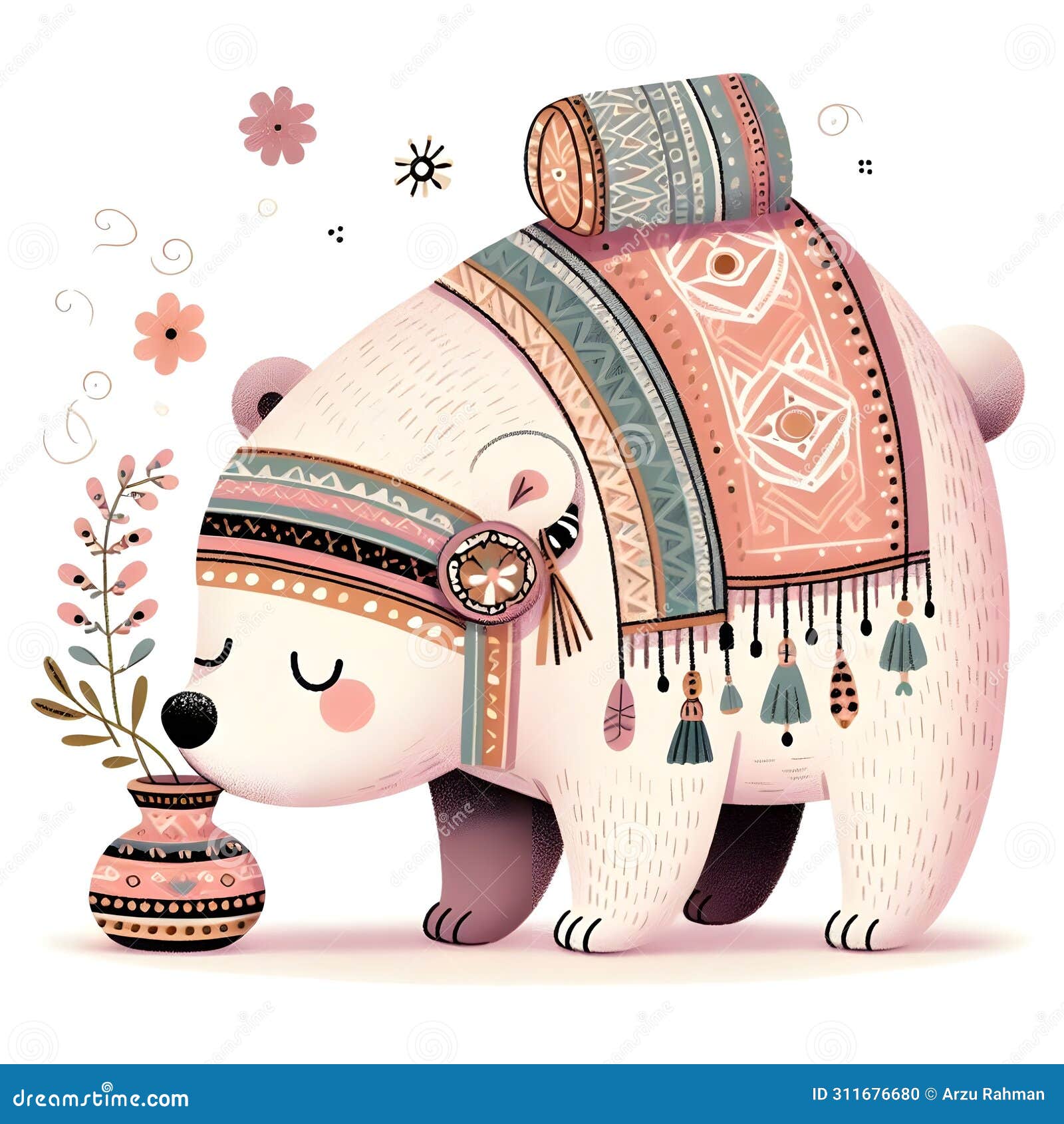 Sniffing cartoon bear stock illustration. Illustration of jpeg - 311676680