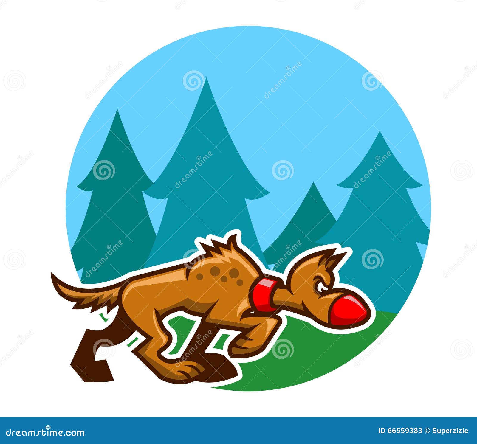 Sniffing Dog stock vector. Illustration of stepping, nose - 66559383