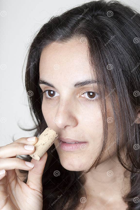 Sniffing on wine cork stock image. Image of love, hand - 29498147