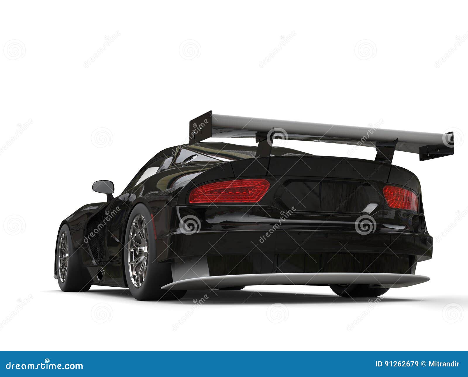 Sniny Black Modern Fast Supercar - Back View Stock Illustration ...