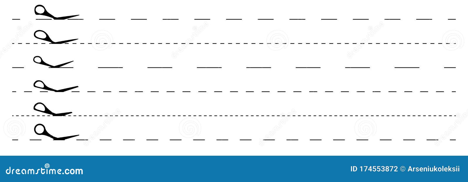 Snip Markers with a Scissor Icons Stock Vector - Illustration of border ...