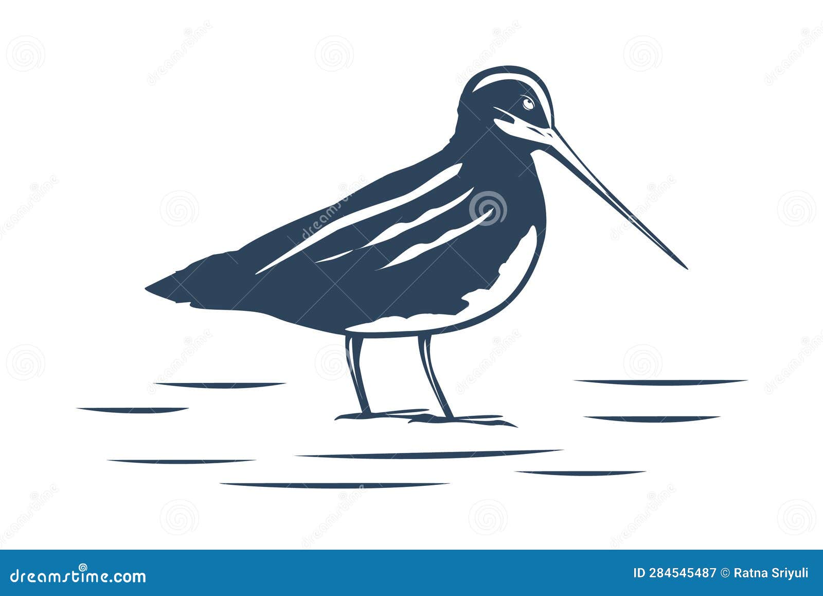 Snipe Bird Logo Animals Design Icon Vector Flat Isolated Illustration ...