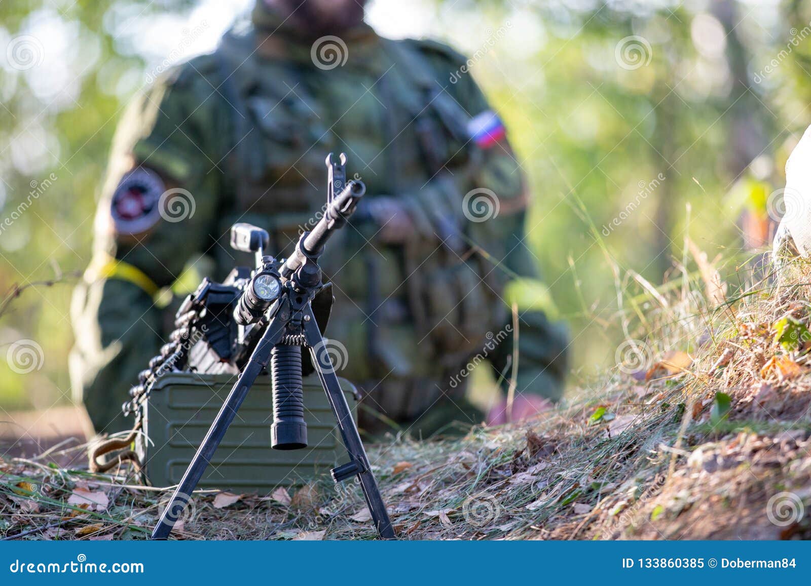 Sniper Armed with Large Caliber, Sniper Rifle, Shooting Enemy Targets ... Sniper Armed with Large Caliber, Sniper Rifle, Shooting Enemy Targets ...