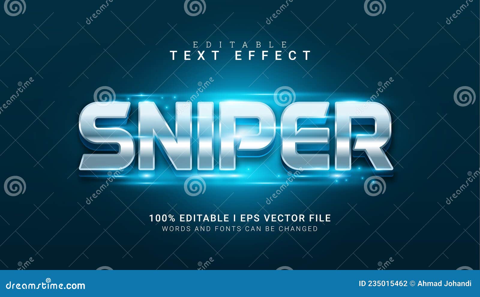 Sniper Editable Text Effect Vector Illustration Stock Vector ...