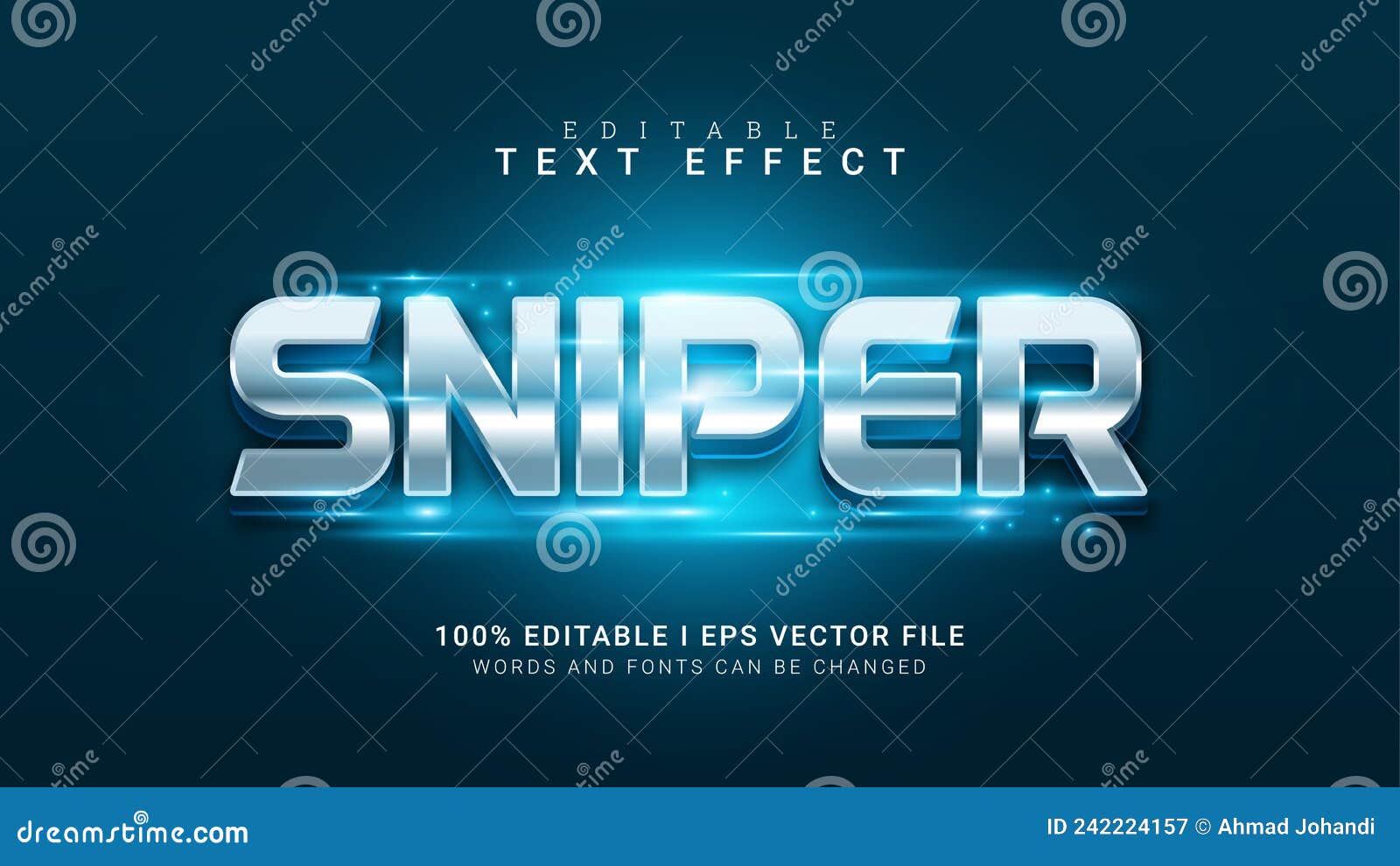 Sniper Editable Text Effect Vector Illustration Stock Vector ...