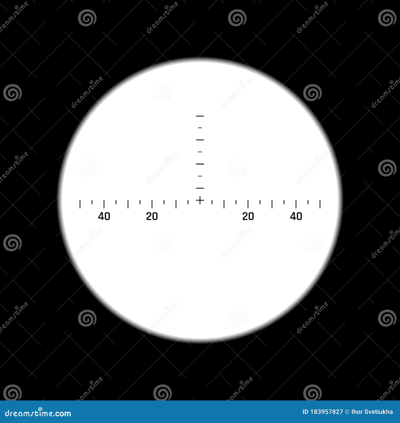 Sniper Gun Scope. Focus on Target. Binocular with Measuring Scale Stock ...