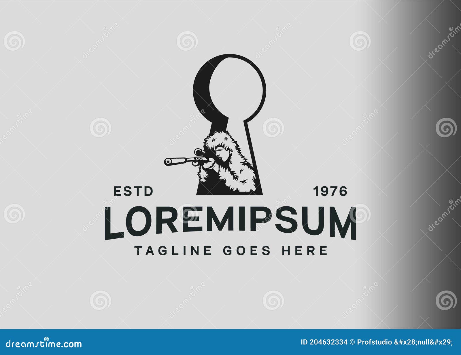 Sniper Key Logo Design. Vector Illustration of Sniper and Key Hole ...