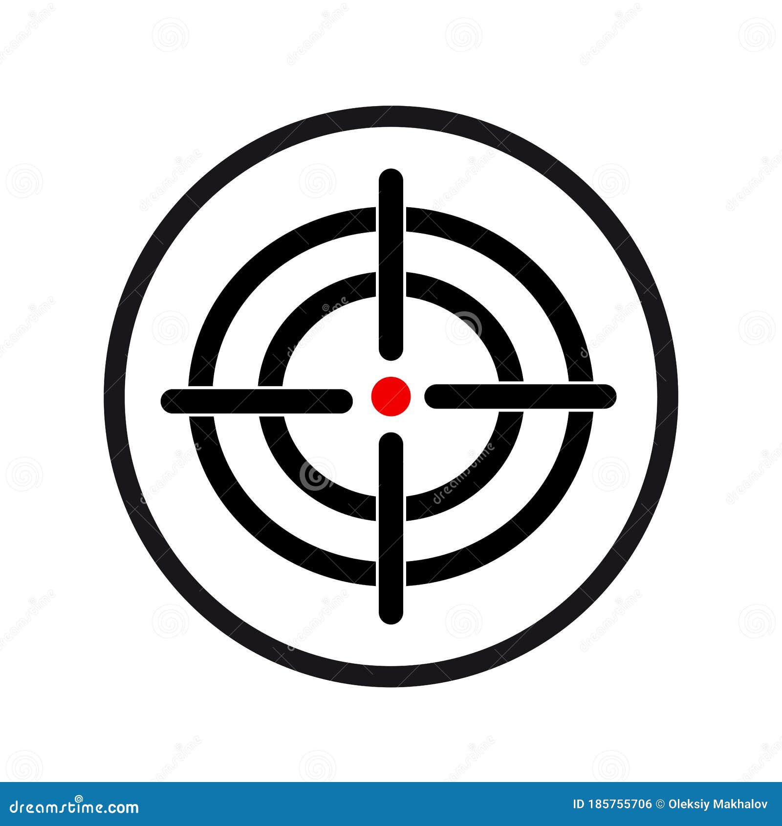Sniper or Killer Target with Red Dot for Desing on White, Stock Vector ...
