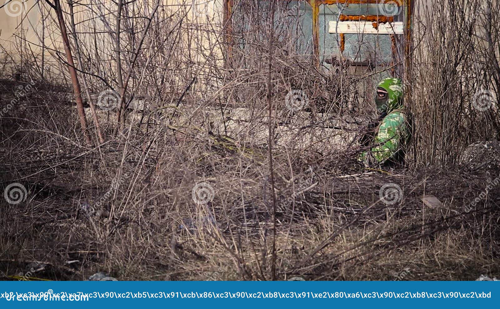 Sniper in position stock footage. Video of fight, army - 69861058