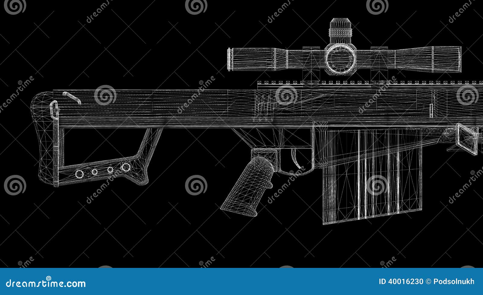 Sniper rifle stock illustration. Illustration of model - 40016230
