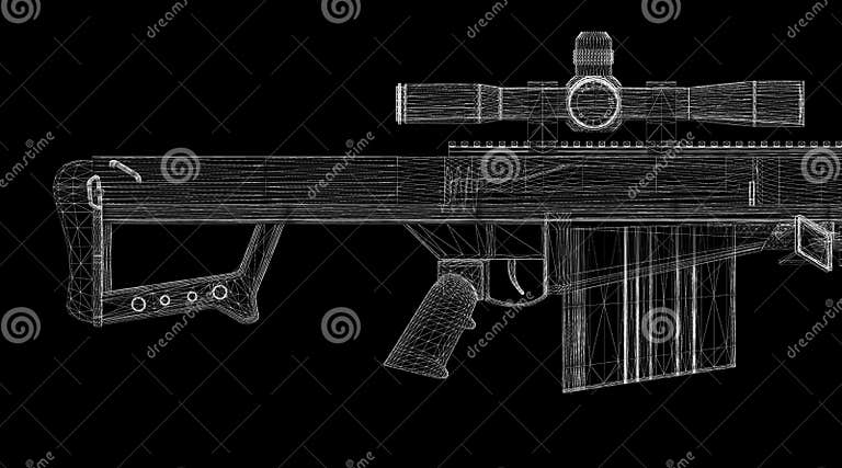 Sniper rifle stock illustration. Illustration of model - 40016230