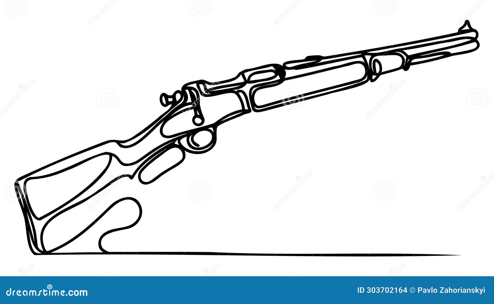 Sniper Rifle, Firearm One Line Continuous Drawing. Various Modern ...
